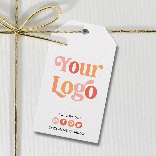 Create Your Own Custom Logo Business Social Media Gift Tags | Zazzle