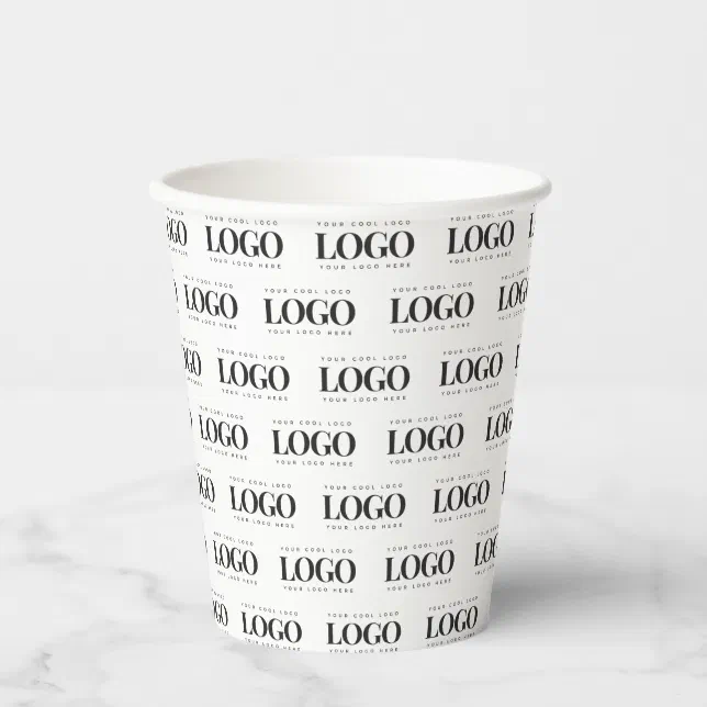Create Your Own Custom Logo Pattern Business Party Paper Cups | Zazzle