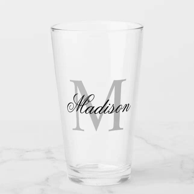 Create Your Own Custom Monogram And Name Glass | Zazzle