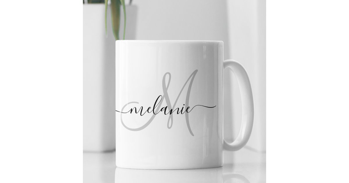 Create Your Own Custom Monogram And Name Script Coffee Mug | Zazzle
