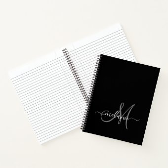 Create Your Own Custom Monogram And Name Script Notebook | Zazzle