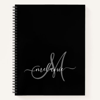 Create Your Own Custom Monogram And Name Script Notebook | Zazzle