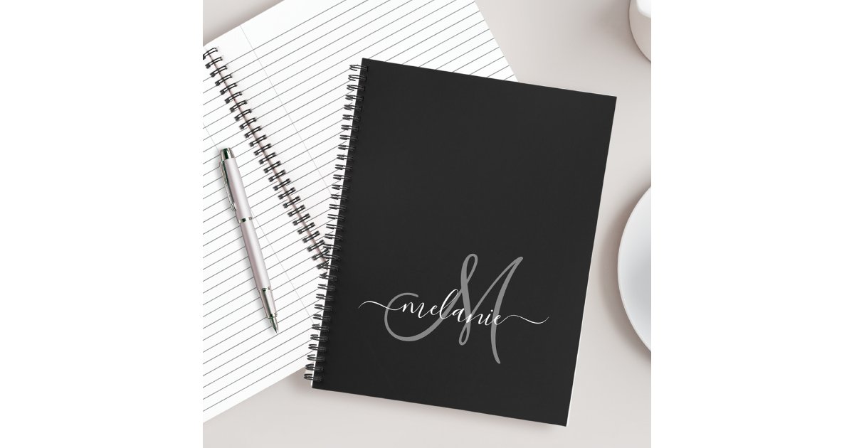 Create Your Own Custom Monogram And Name Script Notebook | Zazzle