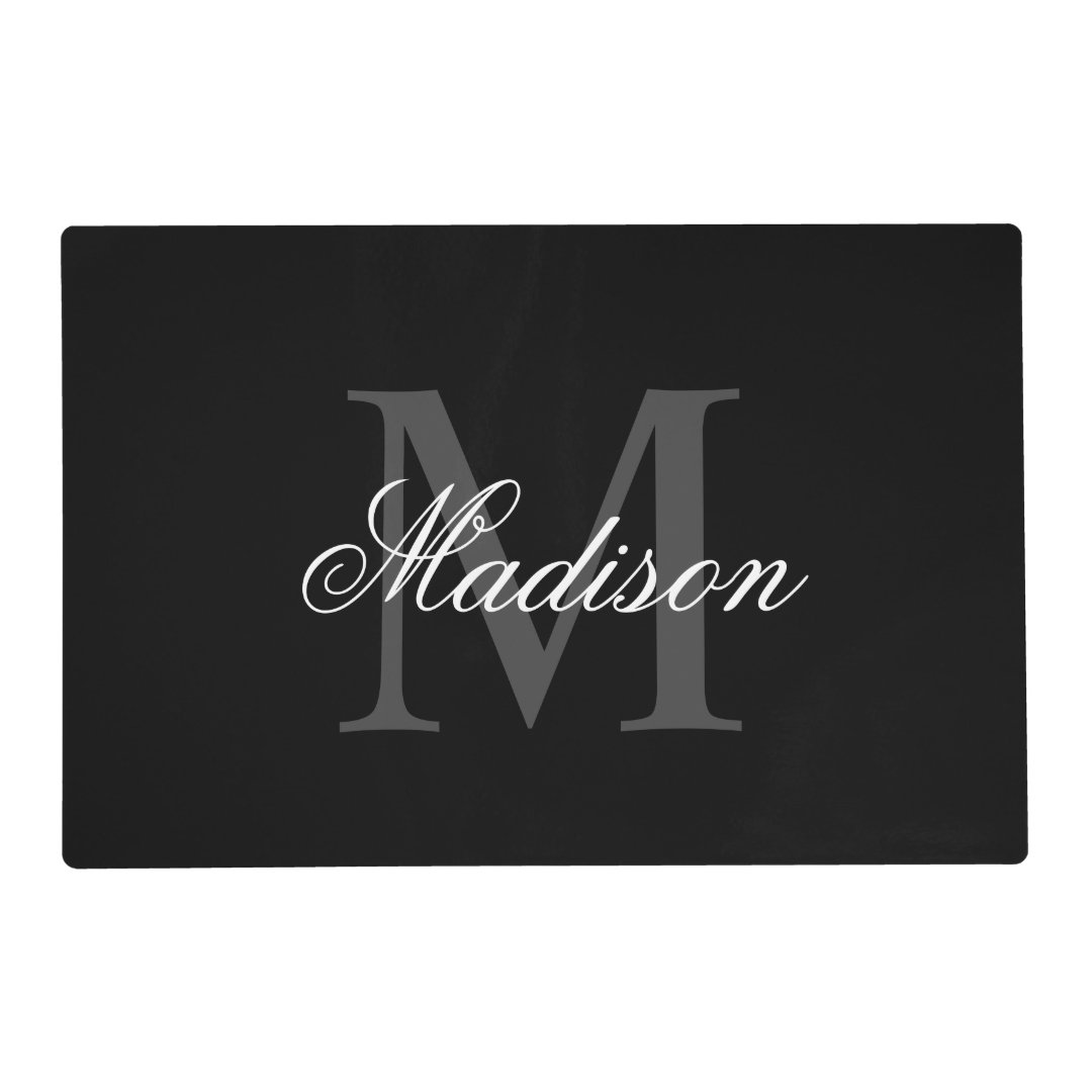 Create Your Own Custom Monogram And Name Script Placemat | Zazzle
