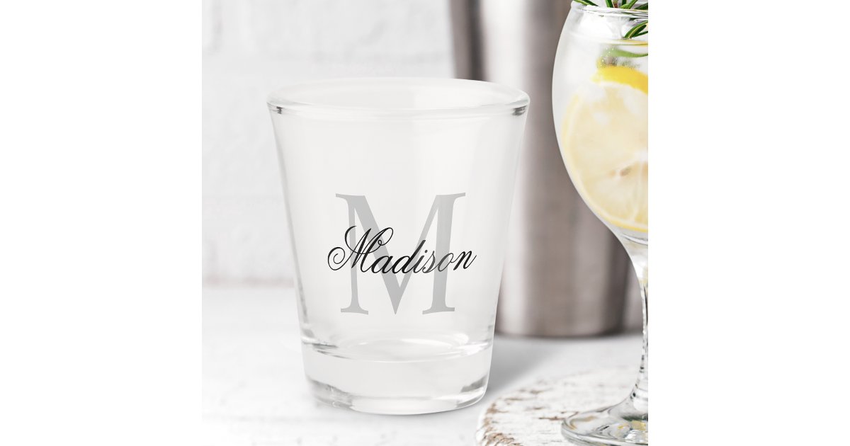 Create Your Own Custom Monogram And Name Shot Glass | Zazzle