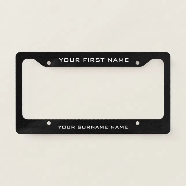 Create Your Own Custom Name Monogram License Plate Frame | Zazzle