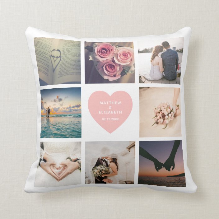 Create Your Own Custom Newlyweds Wedding Photo Throw Pillow | Zazzle.com