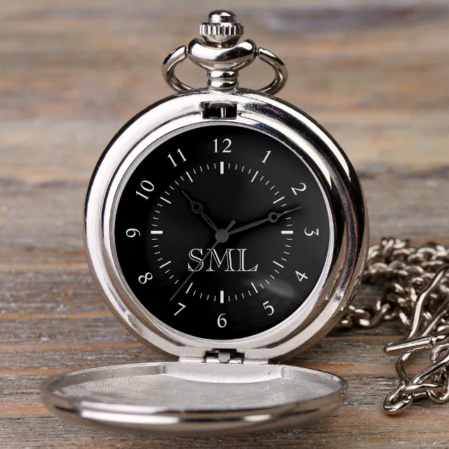 Create Your Own Custom Personalized Initials Pocket Watch | Zazzle