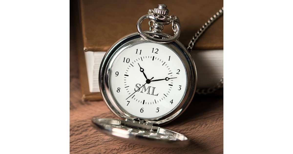 Create Your Own Custom Personalized Monogram Pocket Watch | Zazzle