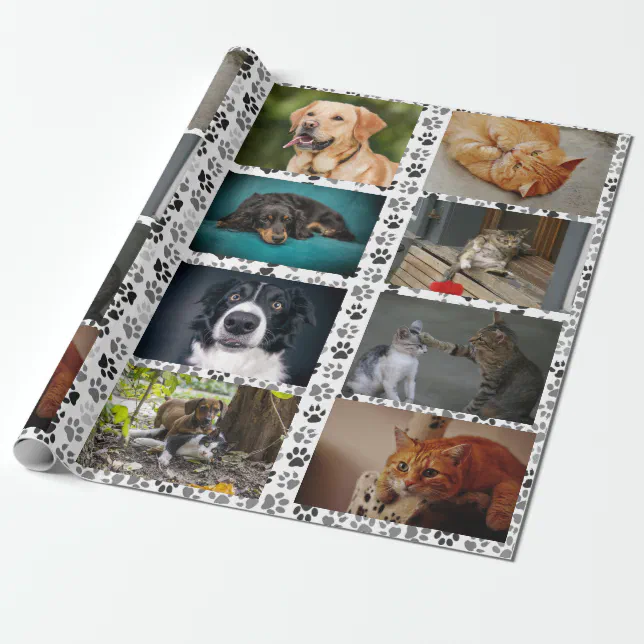 Create Your Own Custom Pet Photo Cat Dog Wrapping Paper | Zazzle