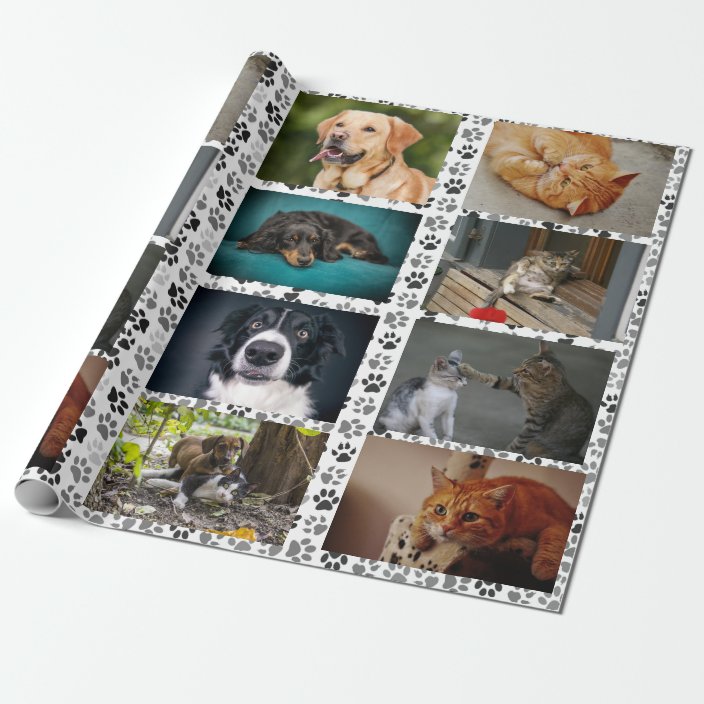 Create Your Own Custom Pet Photo Cat Dog Wrapping Paper | Zazzle.com
