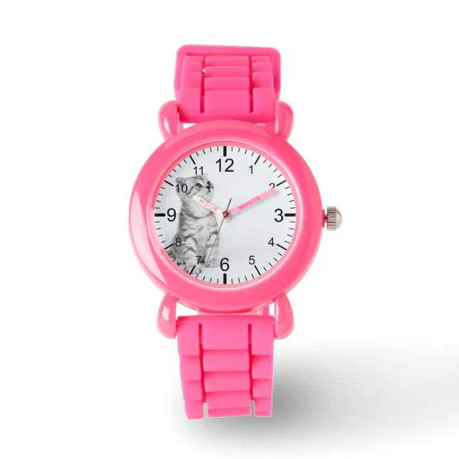 Create Your Own Custom Pet Photo Pink Watch | Zazzle