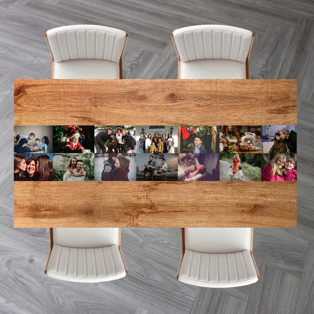 Create your own Custom photo collage 14 photos Short Table Runner | Zazzle