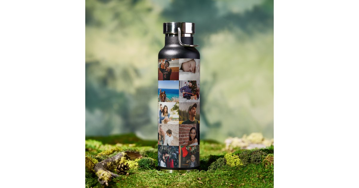 Create your own Custom photo collage 20 photos Wa Water Bottle | Zazzle