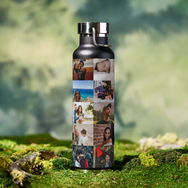 Create your own Custom photo collage 20 photos Wa Water Bottle | Zazzle