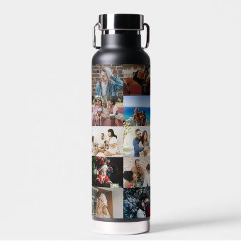 Create your own Custom photo collage 20 photos Wa Water Bottle | Zazzle
