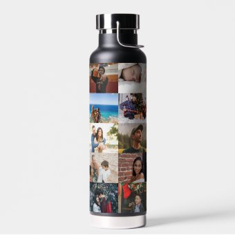 Create your own Custom photo collage 20 photos Wa Water Bottle | Zazzle