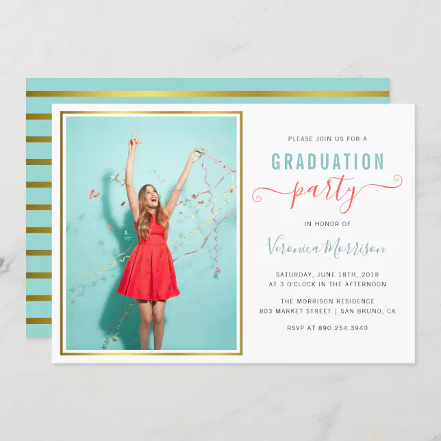 Create Your Own Custom Photo Grad Party Invitation | Zazzle