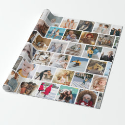 Create Your Own Custom Photo Grid Wrapping Paper | Zazzle