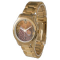 Custom logo business gold background watch | Zazzle