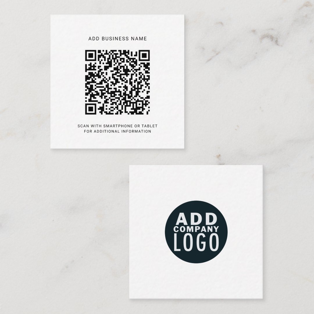 Create Your Own Custom QR Code Modern Square Business Card | Zazzle