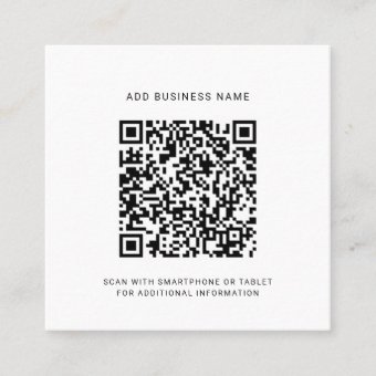 Create Your Own Custom QR Code Modern Square Business Card | Zazzle