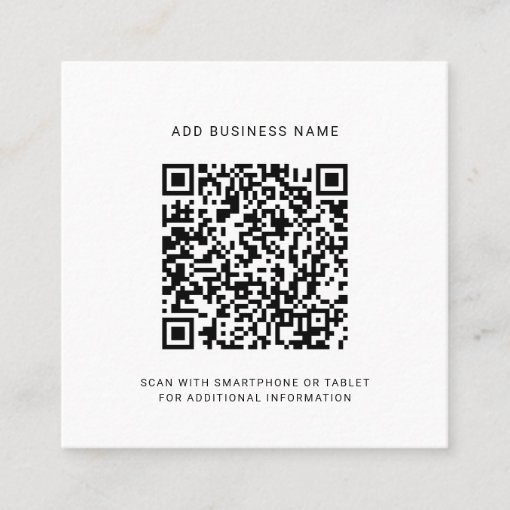 Create Your Own Custom QR Code Modern Square Business Card | Zazzle