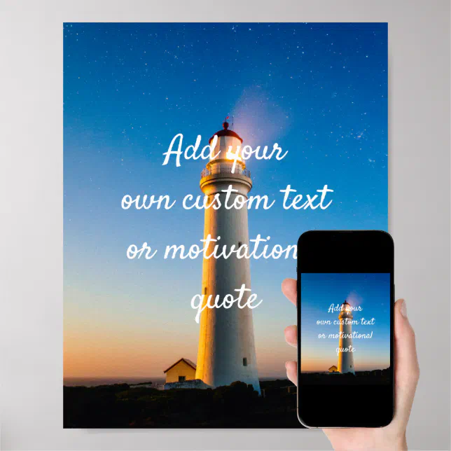 Create Your Own Custom Quote Poster - Lighthouse | Zazzle
