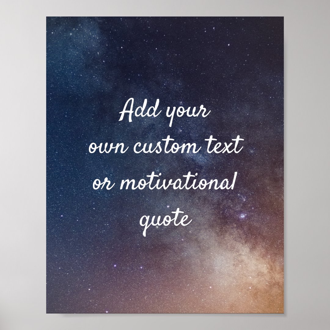 Create Your Own Custom Quote Poster - Night Sky | Zazzle
