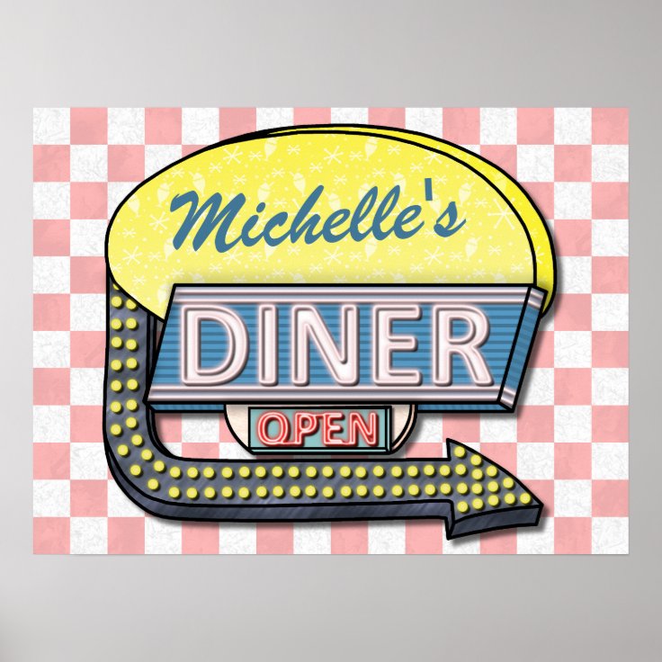 Create Your Own Custom Retro 50's Diner Sign 2 | Zazzle