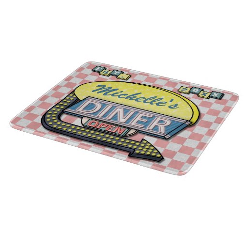 Create Your Own Custom Retro 50's Diner Sign Cutting Board | Zazzle