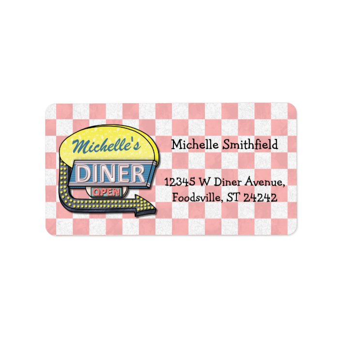 Create Your Own Custom Retro 50's Diner Sign Label | Zazzle.com