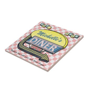 Create Your Own Custom Retro 50's Diner Sign Tile | Zazzle