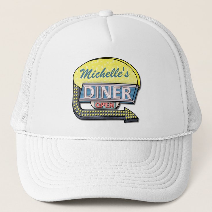 Create Your Own Custom Retro 50's Diner Sign Trucker Hat | Zazzle