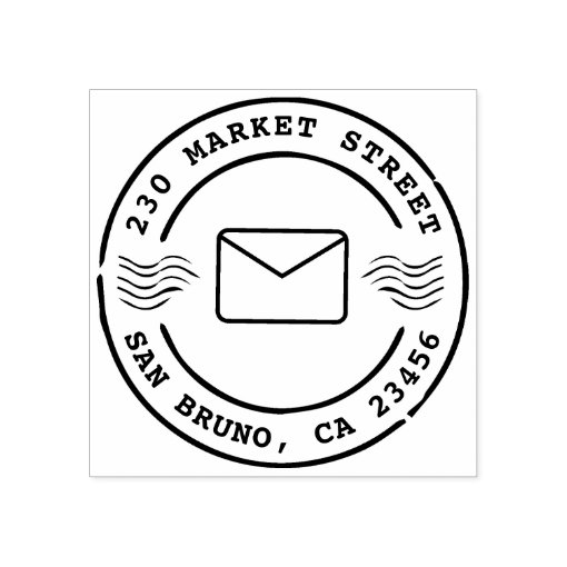 Create Your Own Custom Retro Round Return Address Rubber Stamp | Zazzle