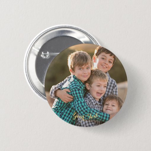 Create Your Own Custom Round Photo Text Pin Button | Zazzle