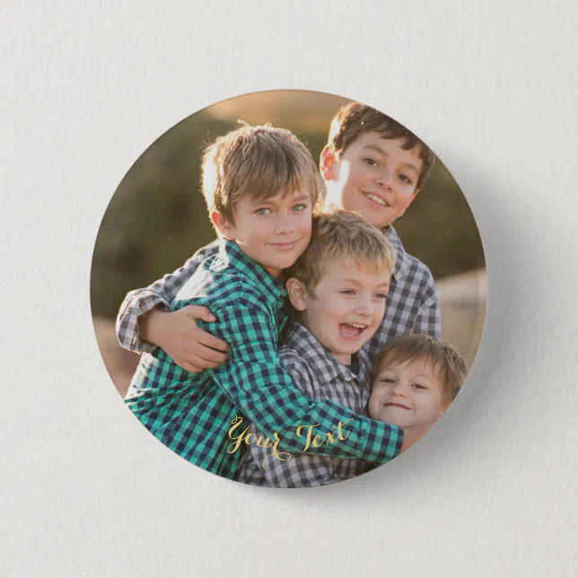 Create Your Own Custom Round Photo Text Pin Button | Zazzle