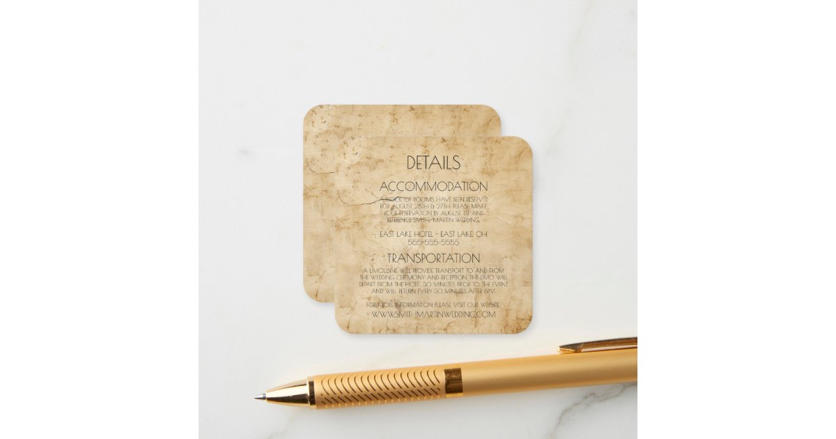Create Your Own Custom Sepia Distressed Aged Paper Enclosure Card | Zazzle
