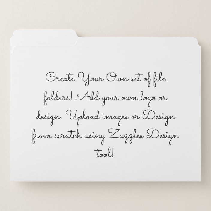 Create Your Own Custom Set File Folder | Zazzle.com