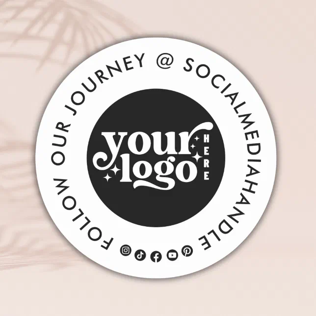 Create Your Own Custom Social Media Business Logo Classic Round Sticker ...