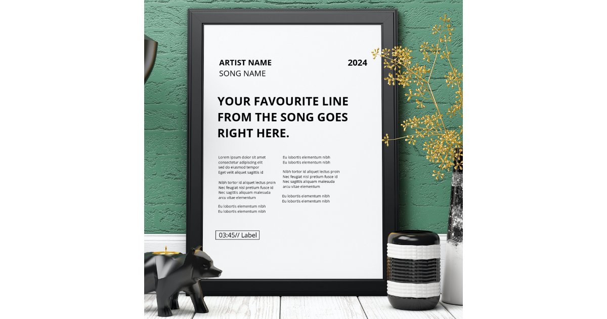 Create Your Own Custom Song Poster | Zazzle