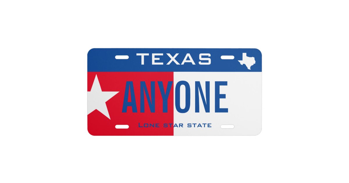 Create Your Own Custom Texas Flag License Plate | Zazzle.com