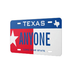 Create Your Own Custom Texas Flag License Plate | Zazzle