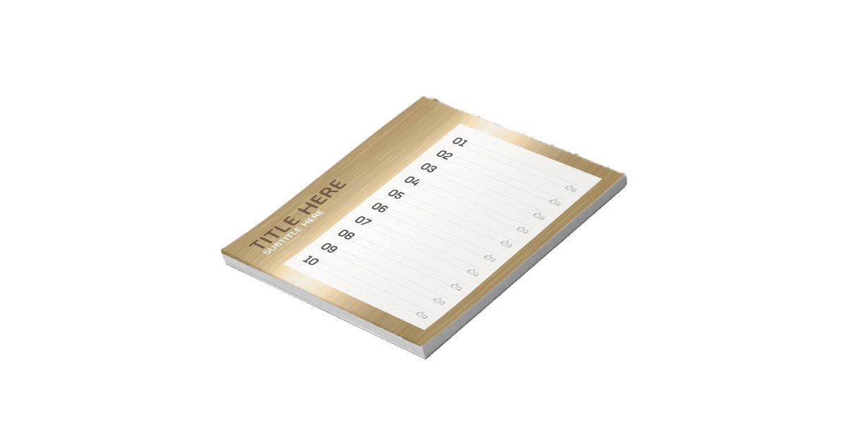 CREATE-YOUR-OWN Custom upload your design gold Notepad | Zazzle