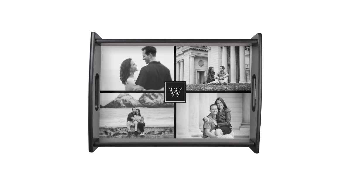 Create Your Own Customizable Wedding Photo Collage Serving Tray | Zazzle