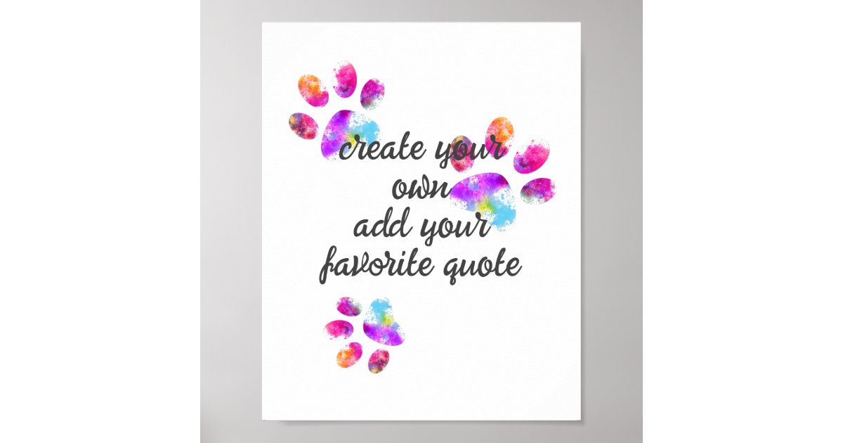 create your own cute dog paw print add text | Zazzle
