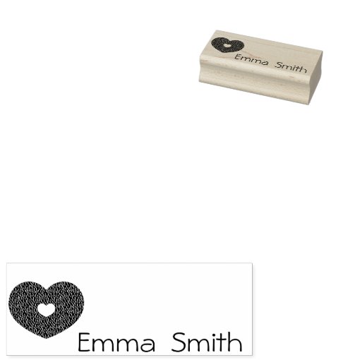 Create your own cute name heart Wood Art Stamp | Zazzle