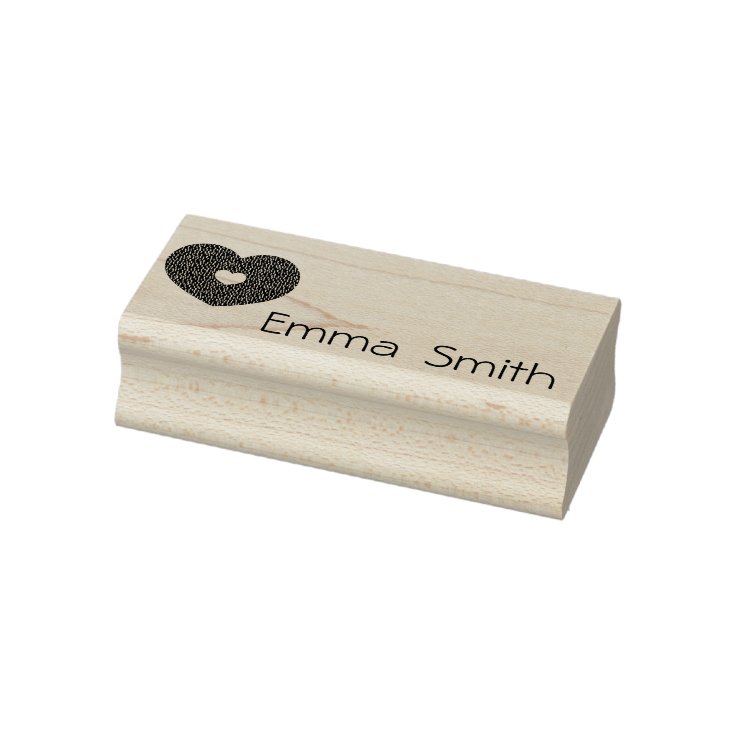 Create your own cute name heart Wood Art Stamp | Zazzle