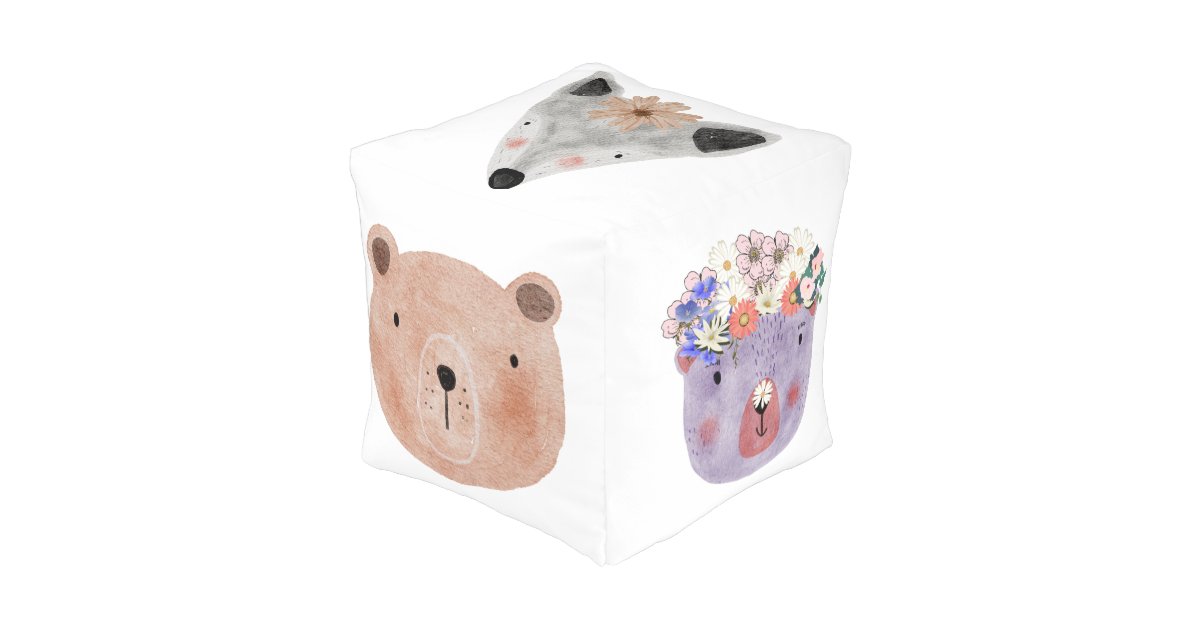 Create your own cute safari animals for kids pouf | Zazzle