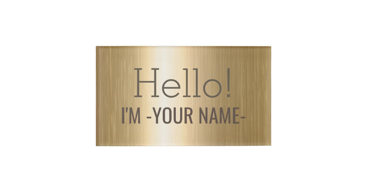 CREATE-YOUR-OWN DIY Custom upload design Gold Name Tag | Zazzle